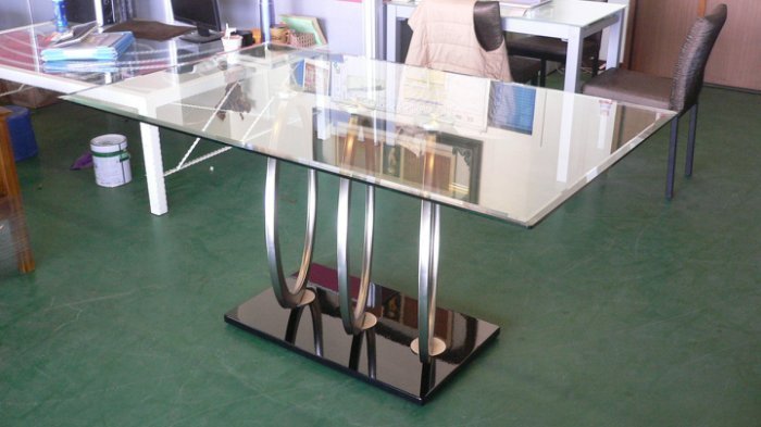 樂居二手家具館 全新中古傢俱賣場 BN105*全新庫存玻璃餐桌*洽談桌 戶外休閒桌 啤酒桌 業務桌 會議桌 各式桌椅拍賣 - 台中文心賣場 ...